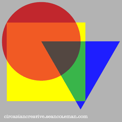 Project 6 (transparent shapes with primary colors) | Riveradavid's Blog